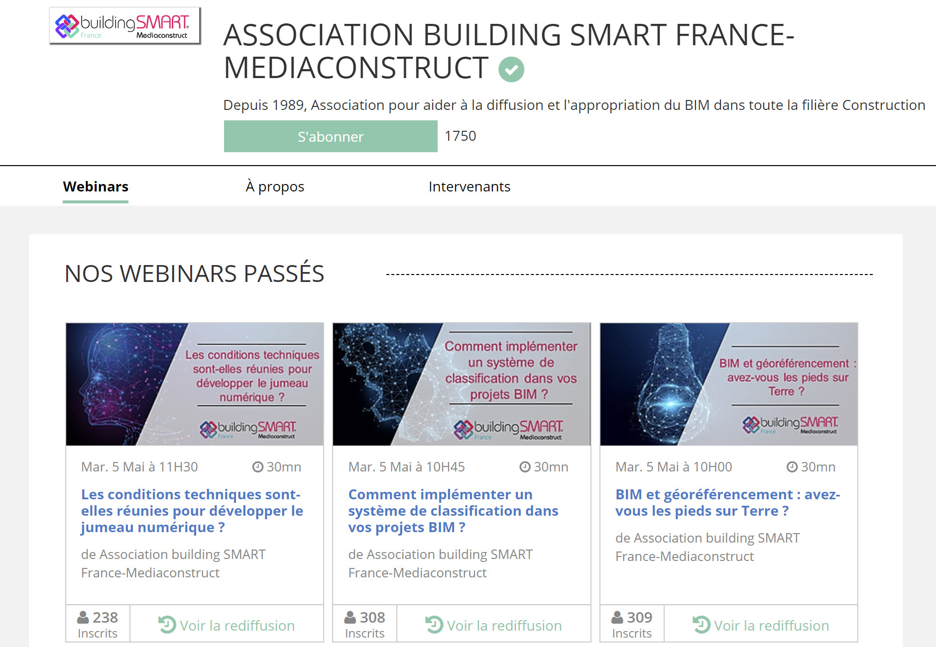 Webinaires de buildingSMART France à consulter sans modération pour ...